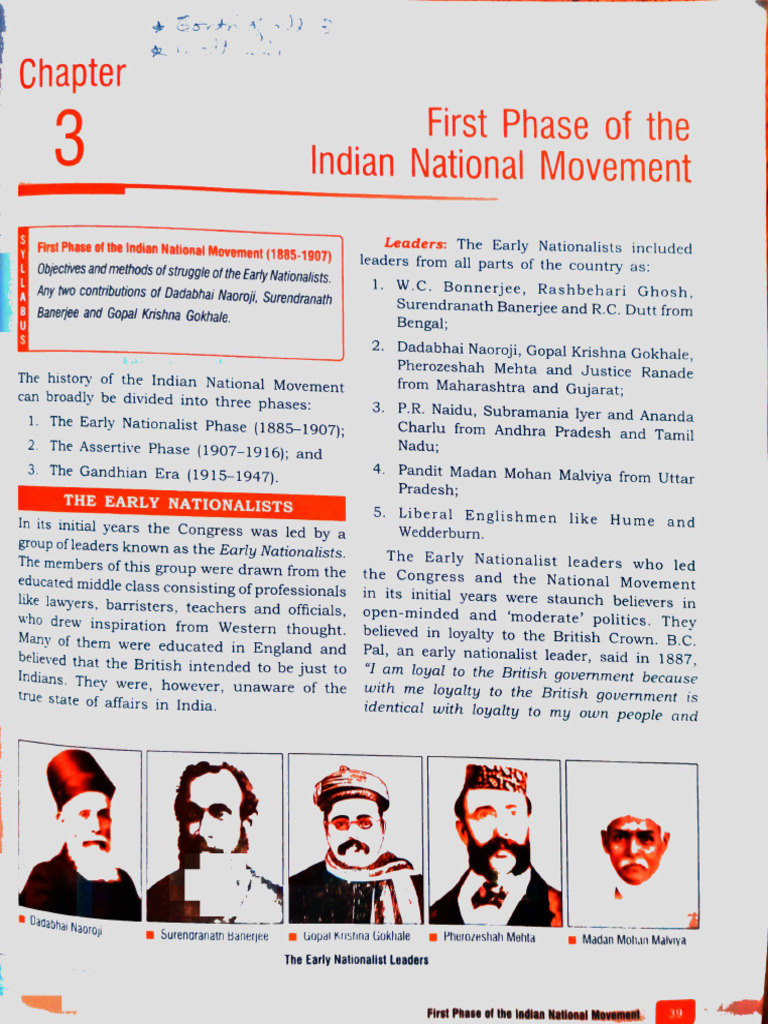 First Phase of Indian National Movement | PDF