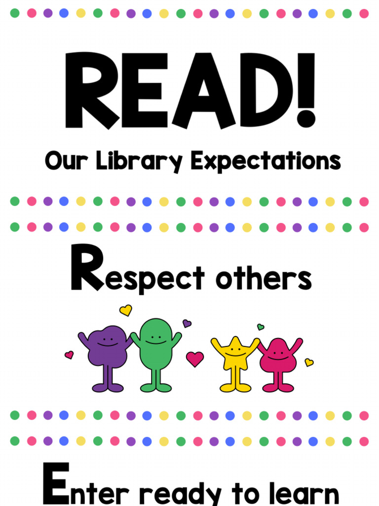 PrintableLibraryExpectationsPostersFREEBIE 1 | PDF
