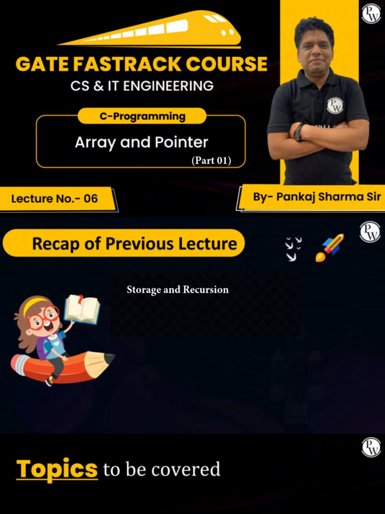 Arrays and Pointer (Part 1) (Lec-06) - Class Notes | PDF
