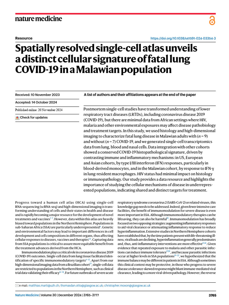 Spatially Resolved Single-Cell Atlas Unveils A Distinct Cellular ...
