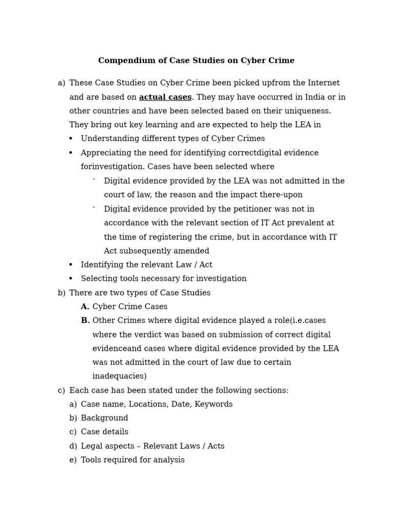 Cyber Crime Case Studies Overview | PDF | Defamation | Criminal Law