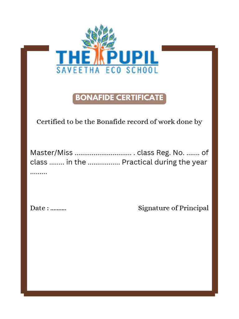 Bonafide Certificate of Attendance | PDF