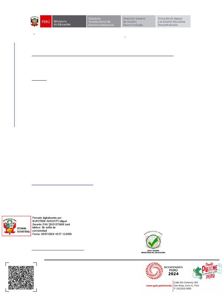 Oficio - Multiple 00022 2024 Minedu Vmgi Digeged Daged | PDF