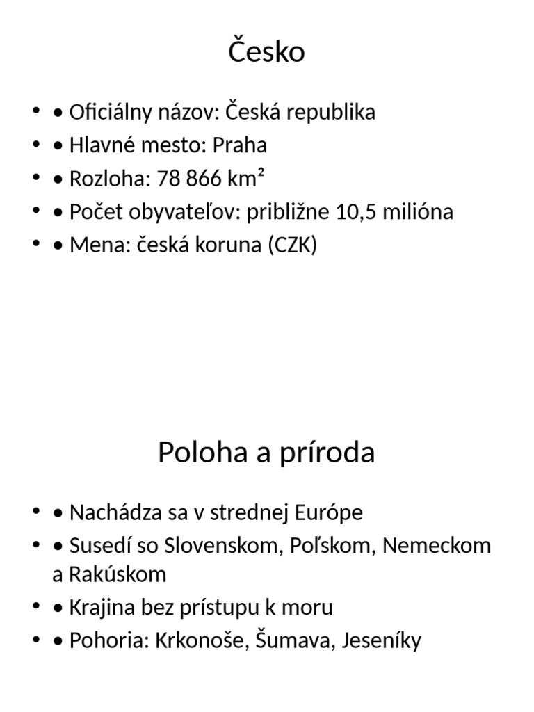 Cesko Prezentacia | PDF