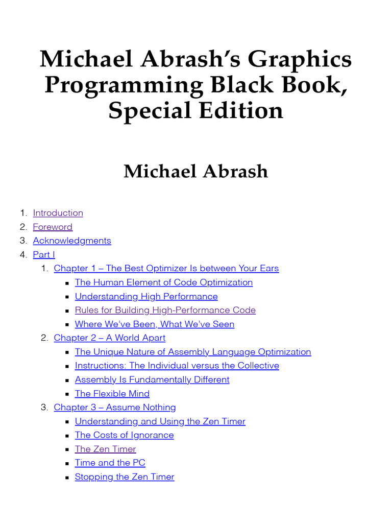 Michael Abrash's Graphics Programming Black Book, Special Edition | PDF | Computer Programming ...