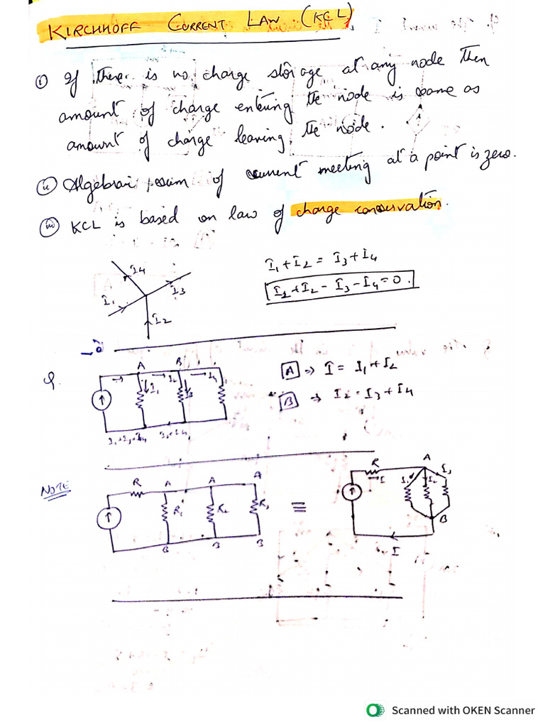 KCL, KVL, Voltage Division Rule, Current Division Rule | PDF