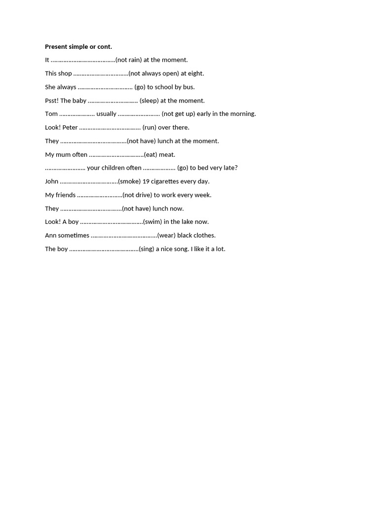 Present Simple or Cont 2024 Feb | PDF