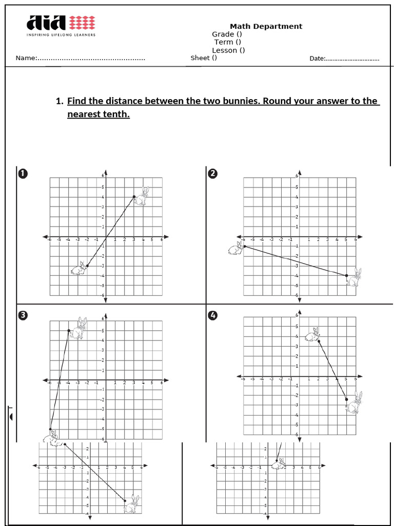 Distance Formula SHEET | PDF