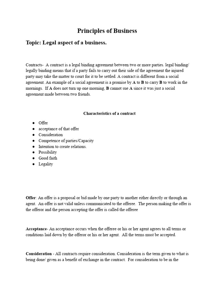 Legal Aspect With Quest | PDF | Offer And Acceptance | Consideration
