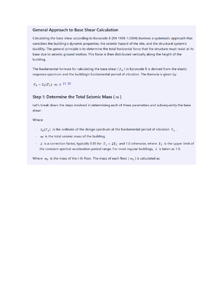 Base Shear Calc | PDF