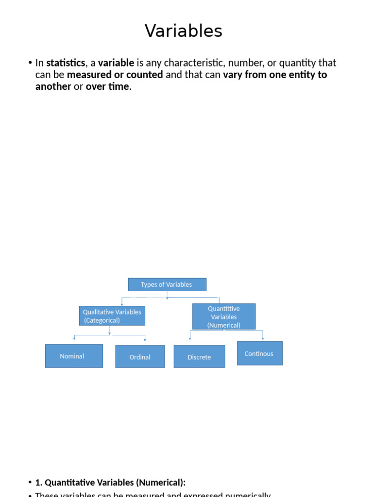 Types of Variables | PDF | Categorical Variable | Level Of Measurement