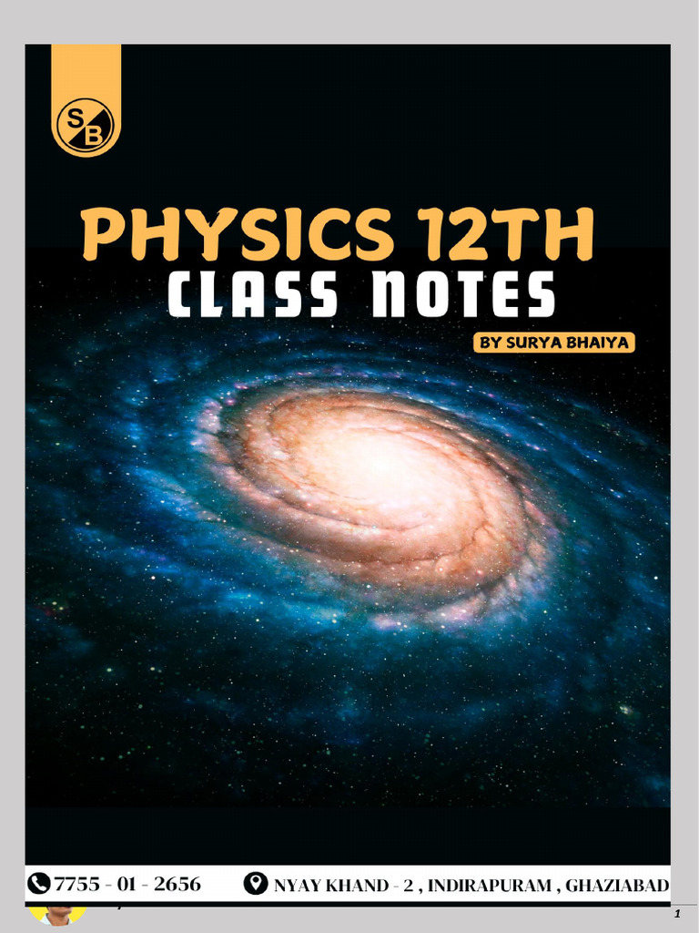 The Ultimate Class Notes of Physics 12th (CBSE Boards) Free Notes by ...
