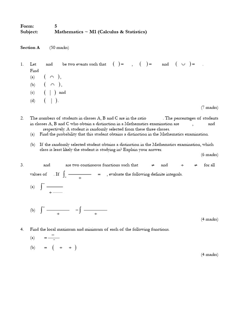 F5 Term 2 M1 Exam 2223 QP | PDF | Integral | Mathematics