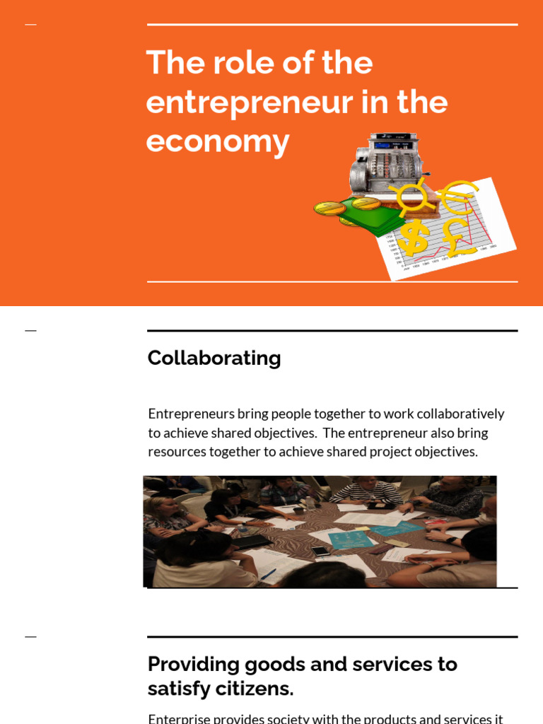 The Role of The Entrepreneur in The Economy | PDF | Entrepreneurship ...