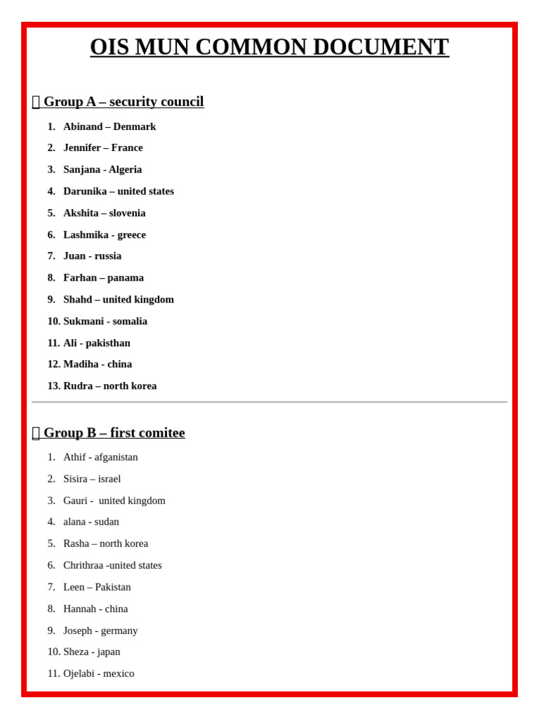 Ois Mun Common Document | PDF