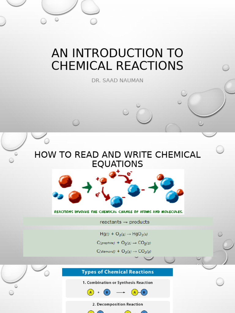 Overview of Chemical Reactions and Equations | PDF