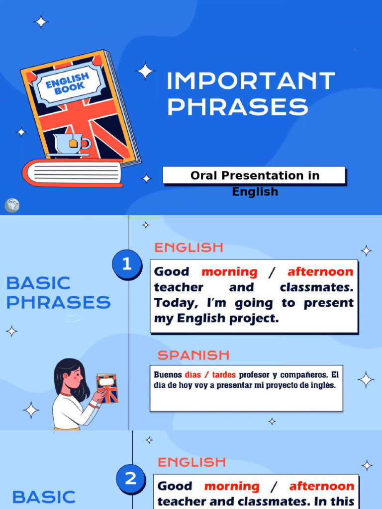 Oral Presentation in English - Important Phrases | PDF