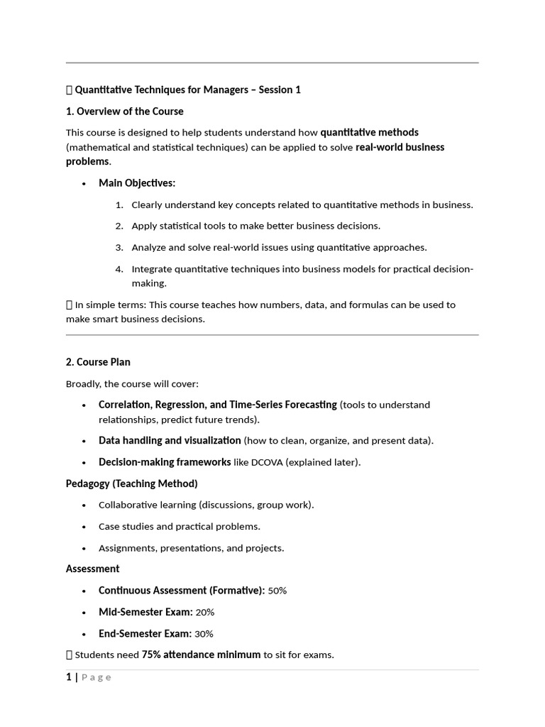 Quantitative Techniques for Business Decisions | PDF | Mean | Statistics