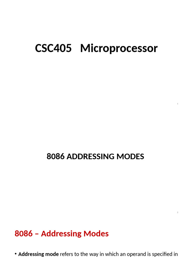 8086 Addressing Modes | PDF | Computing | Computer Engineering