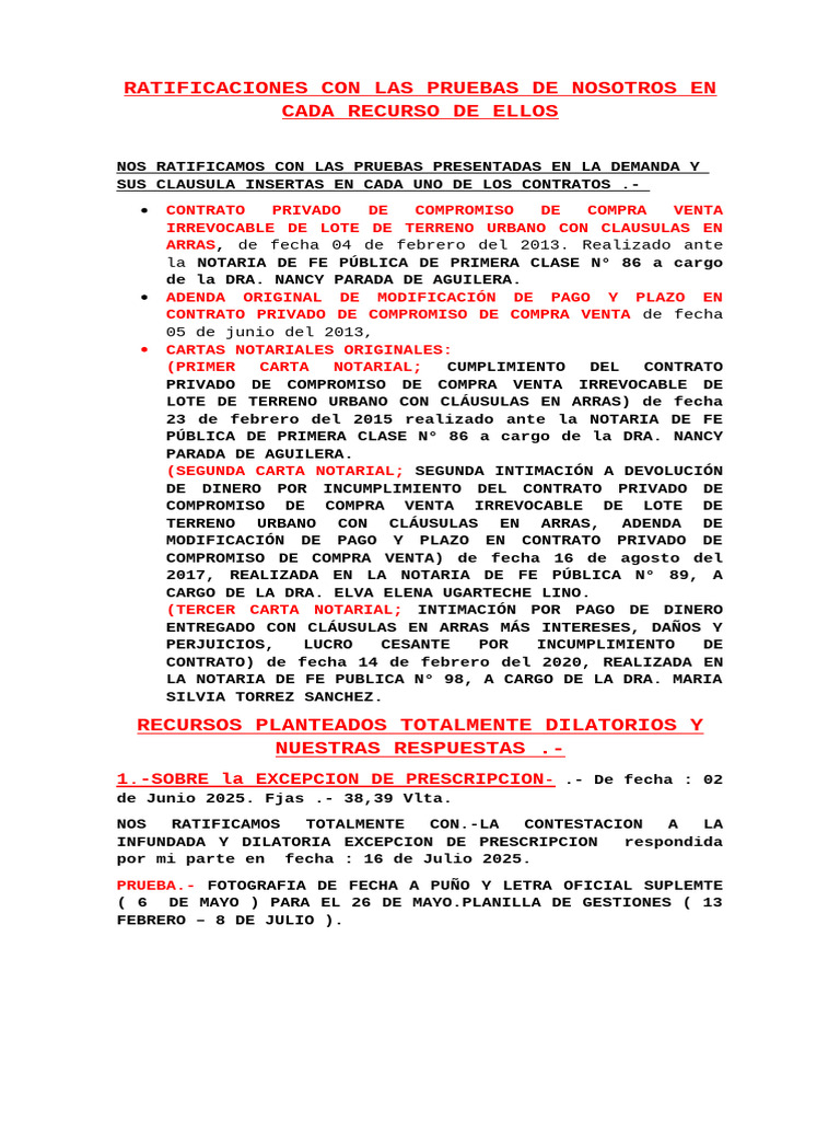 Ratificacion Con Las Pruebas de Nosotros | PDF