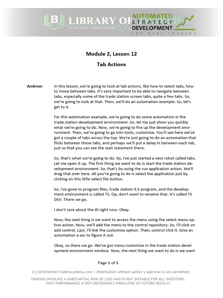 Automated Strategies Development - Lesson2.12 - Transcript | PDF ...