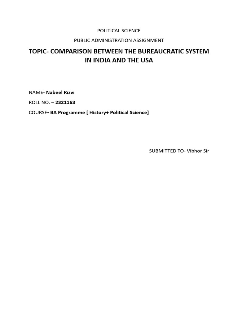 Public Administration Assignment | PDF | Bureaucracy