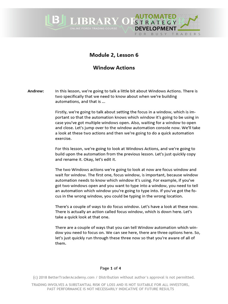 Automated Strategies Development - Lesson2.06 - Transcript | PDF | Computing | Software