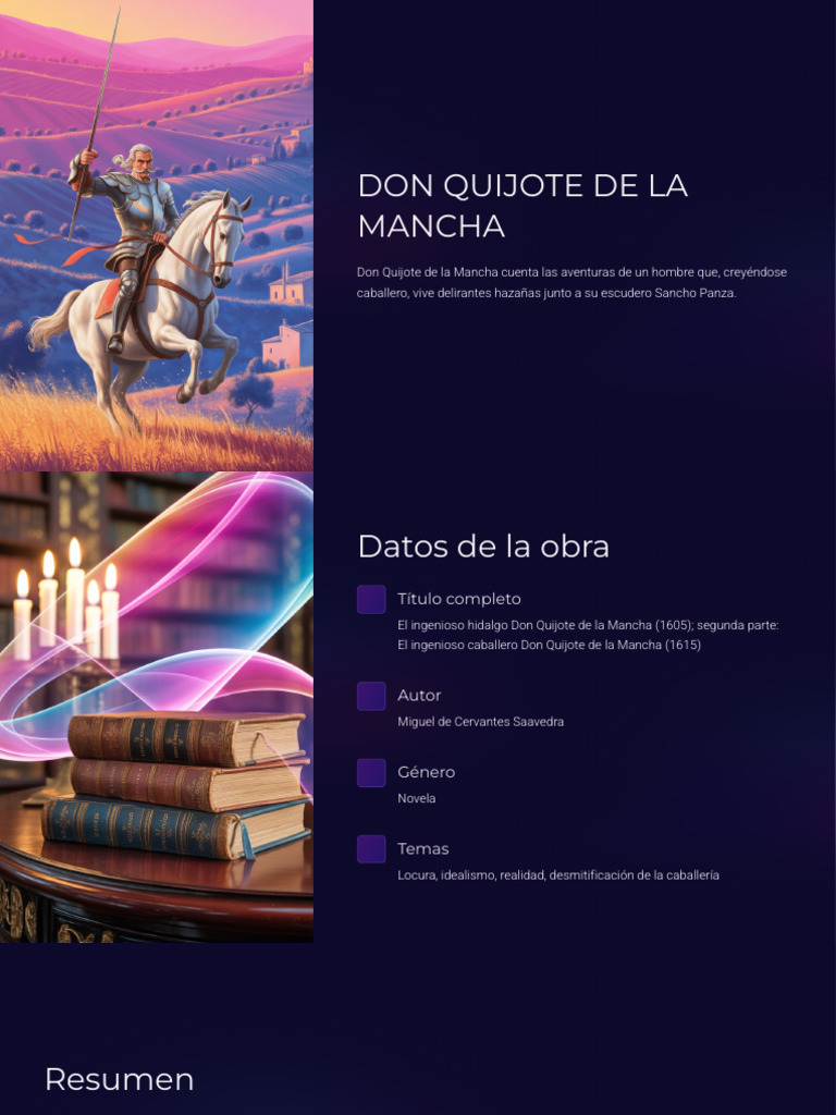 Don Quijote: Aventuras de un Caballero Loco | PDF | Don Quijote ...