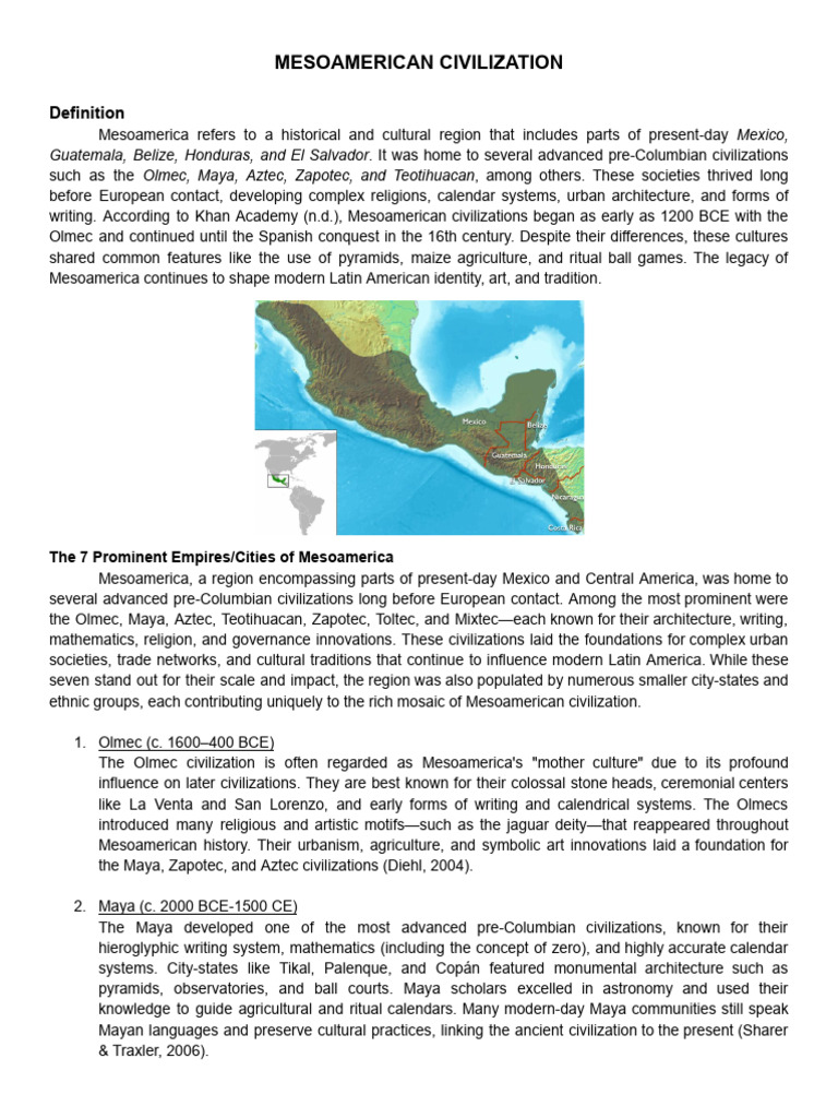 Overview of Mesoamerican Civilizations | PDF | Mesoamerica | Maya ...
