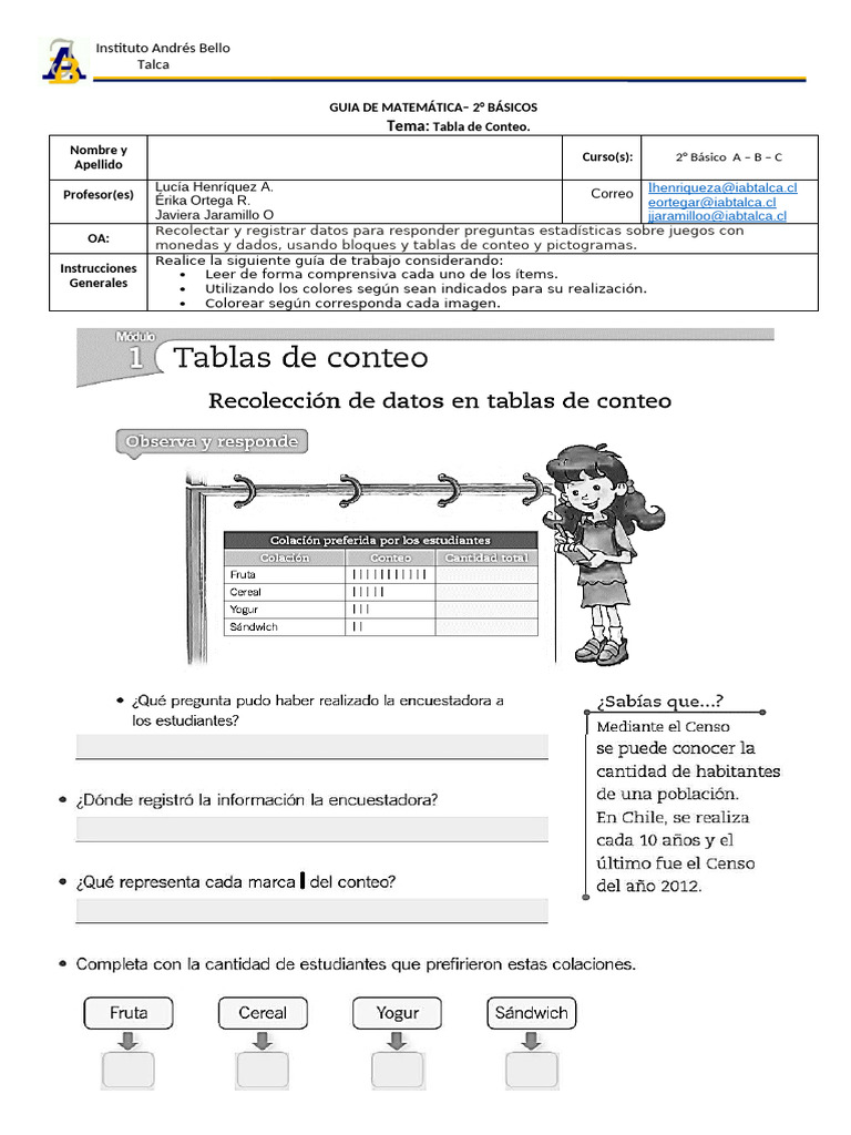 Tabla de Conteo para 2° Básico | PDF