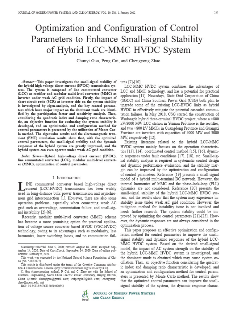 Optimization and Configuration of Control Parameters To Enhance Small ...