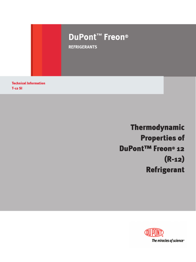 REFRIGERANTS Thermodynamic Properties of | PDF | Enthalpy | Temperature