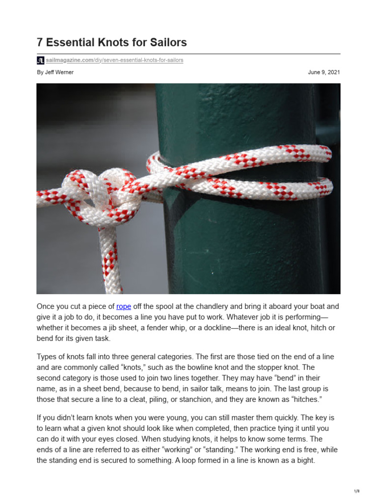 7 Essential Knots For Sailors | PDF | Knot | Rope