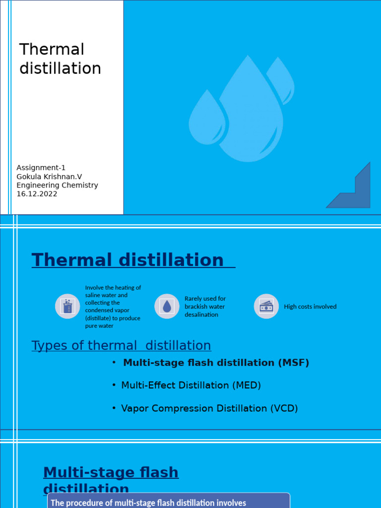Types of Thermal Distillation Explained | PDF | Distillation | Desalination