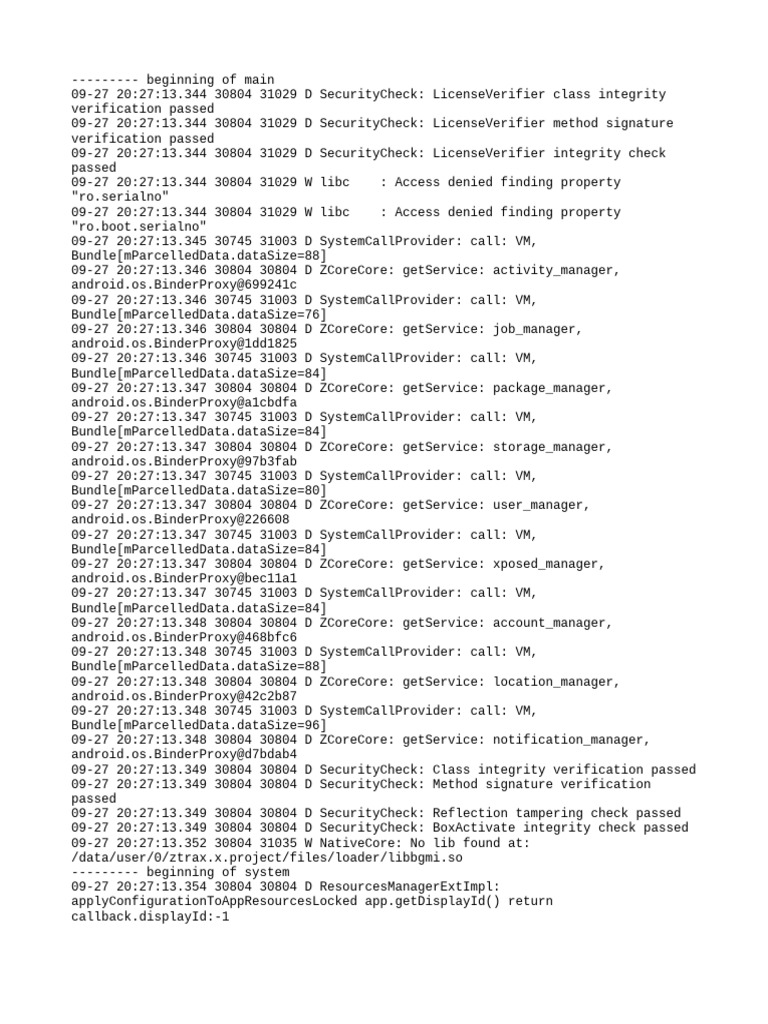 Ztrax.x.project Logcat | PDF | Computer Science | Software Engineering