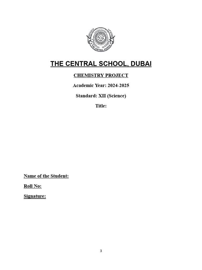 Chemistry Project 03 | PDF