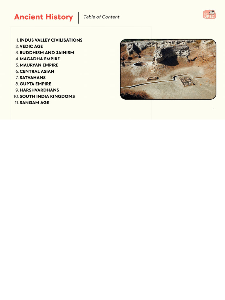 Ancient History Class Notes by Dr. UPSC | PDF