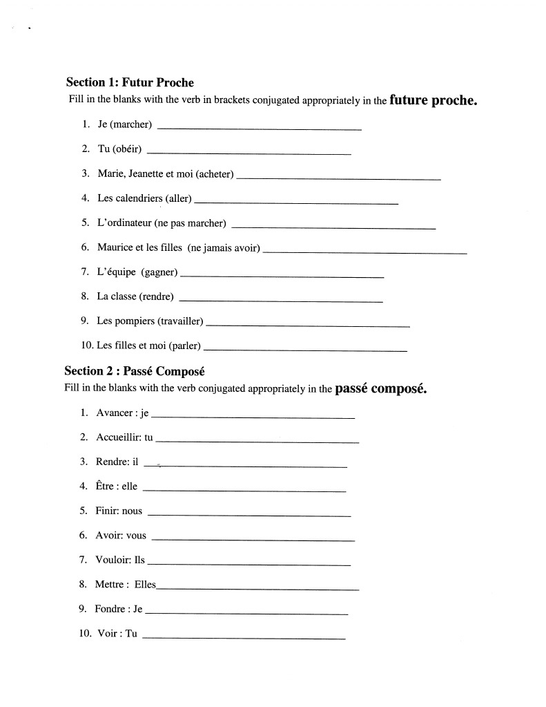 French Exercises | PDF