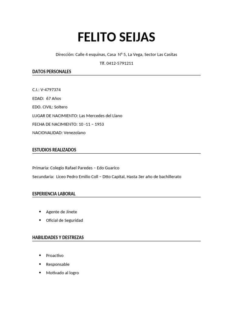 Felito Seijas | PDF