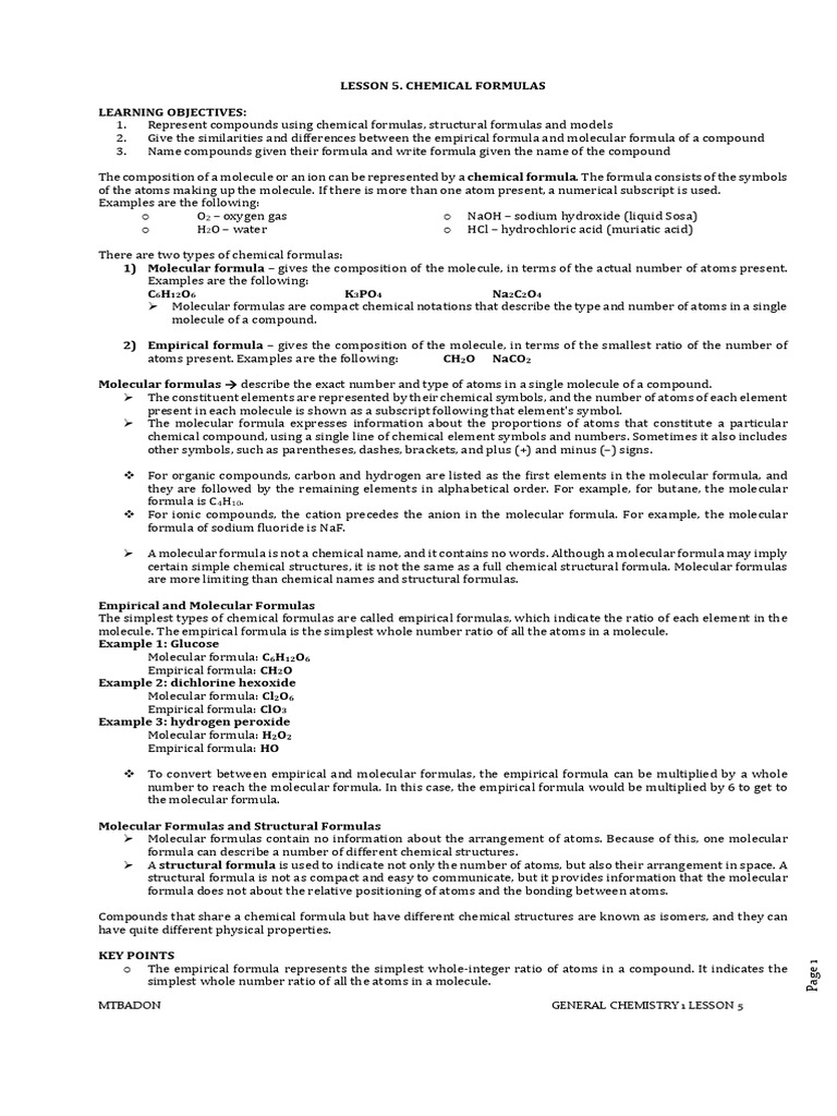Chemical Formulas and Naming Compounds | PDF | Ion | Molecules
