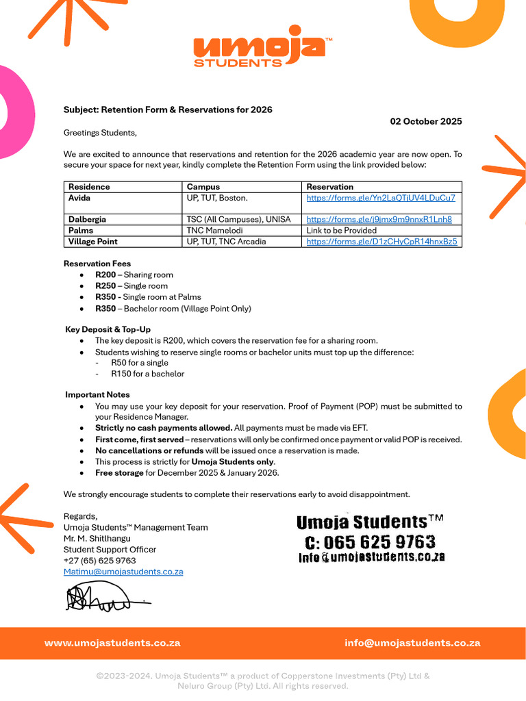 2026 Academic Year Reservation Guide | PDF