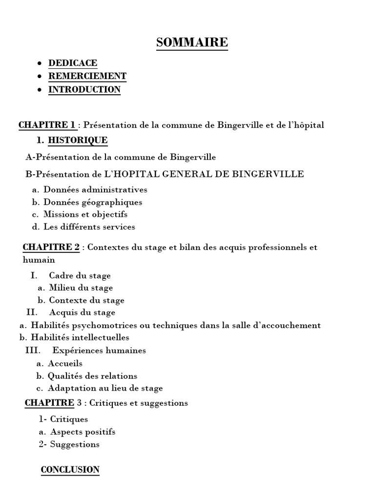 Rapport de Stage à l'Hôpital de Bingerville | PDF | Accouchement | Hôpital