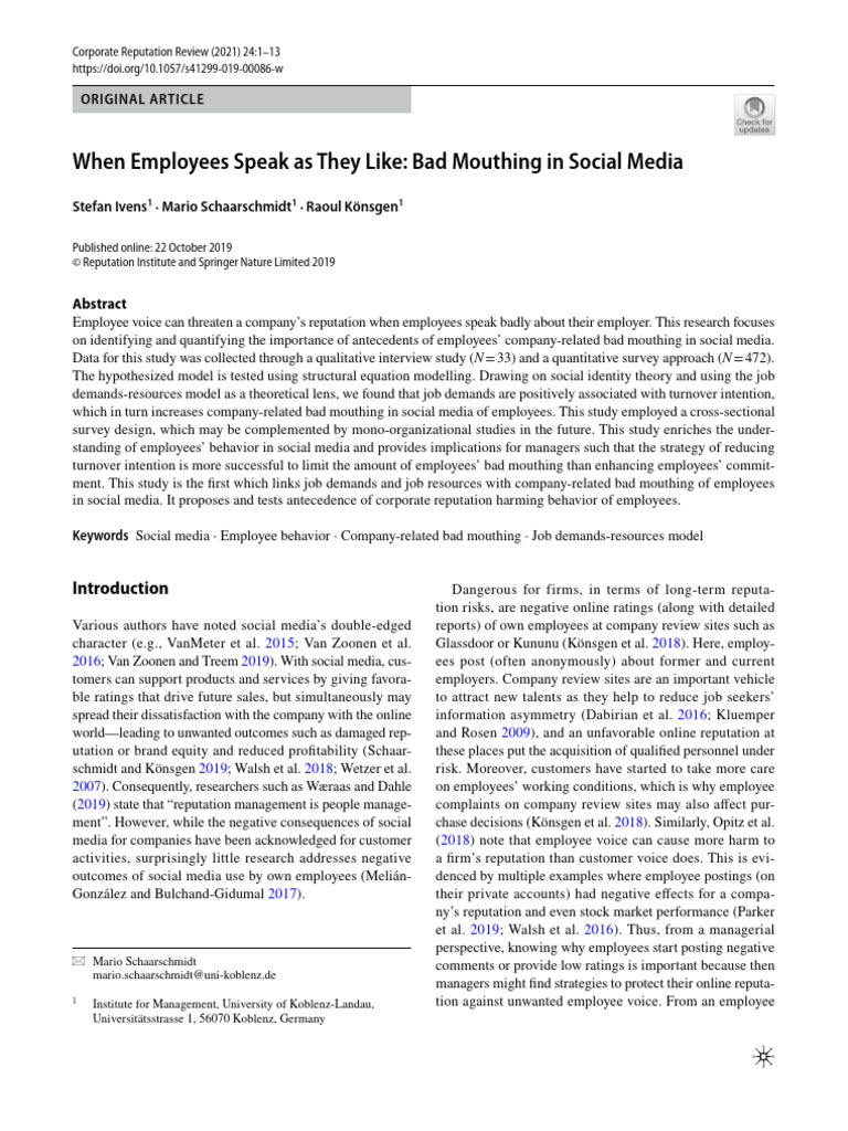 When Employees Speak As They L | PDF | Qualitative Research | Job ...