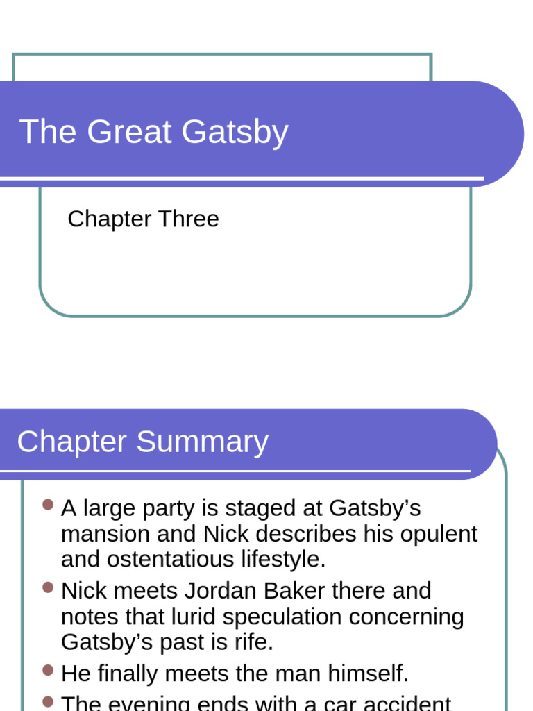 The Great Gatsby CHP 3 | PDF | The Great Gatsby