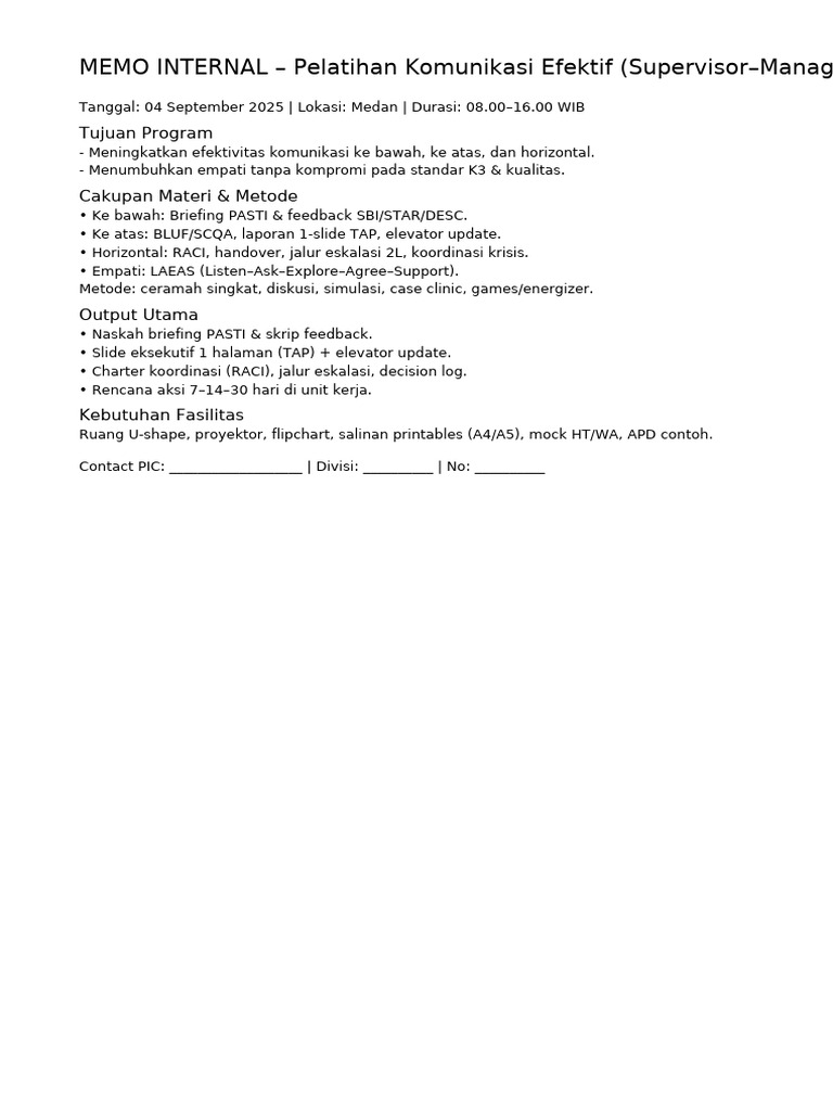Memo 1 Halaman KomunikasiEfektif | PDF