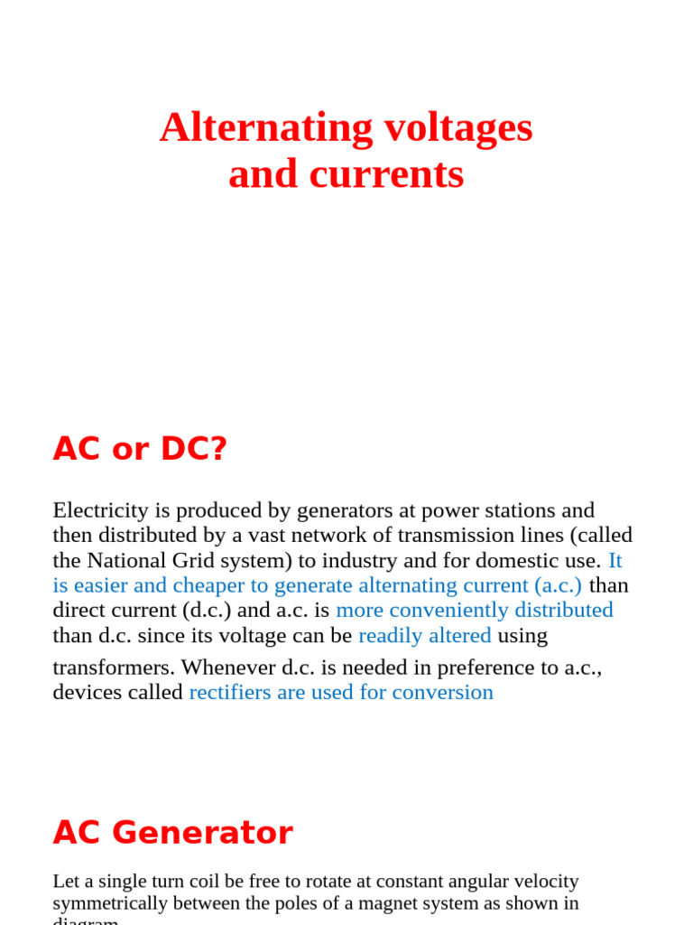 Chapter 3 Alternating Voltages and Currents | PDF | Ac Power | Alternating Current