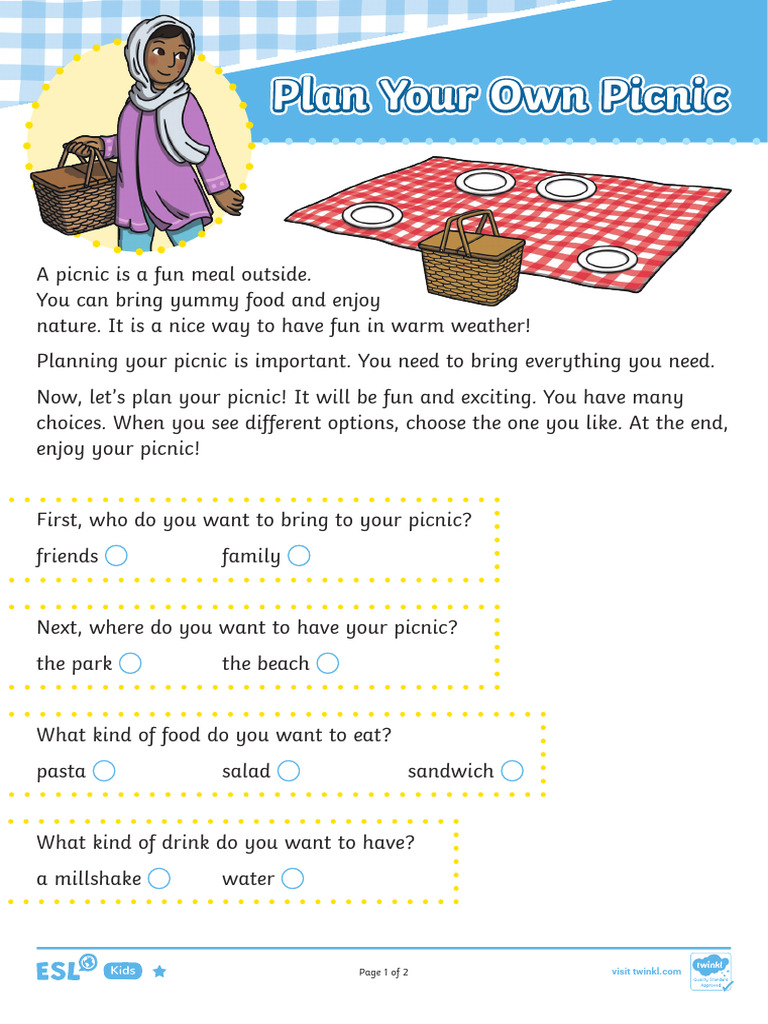 T e 1741029670 Esl Plan Your Own Picnic Differentiated Reading ...