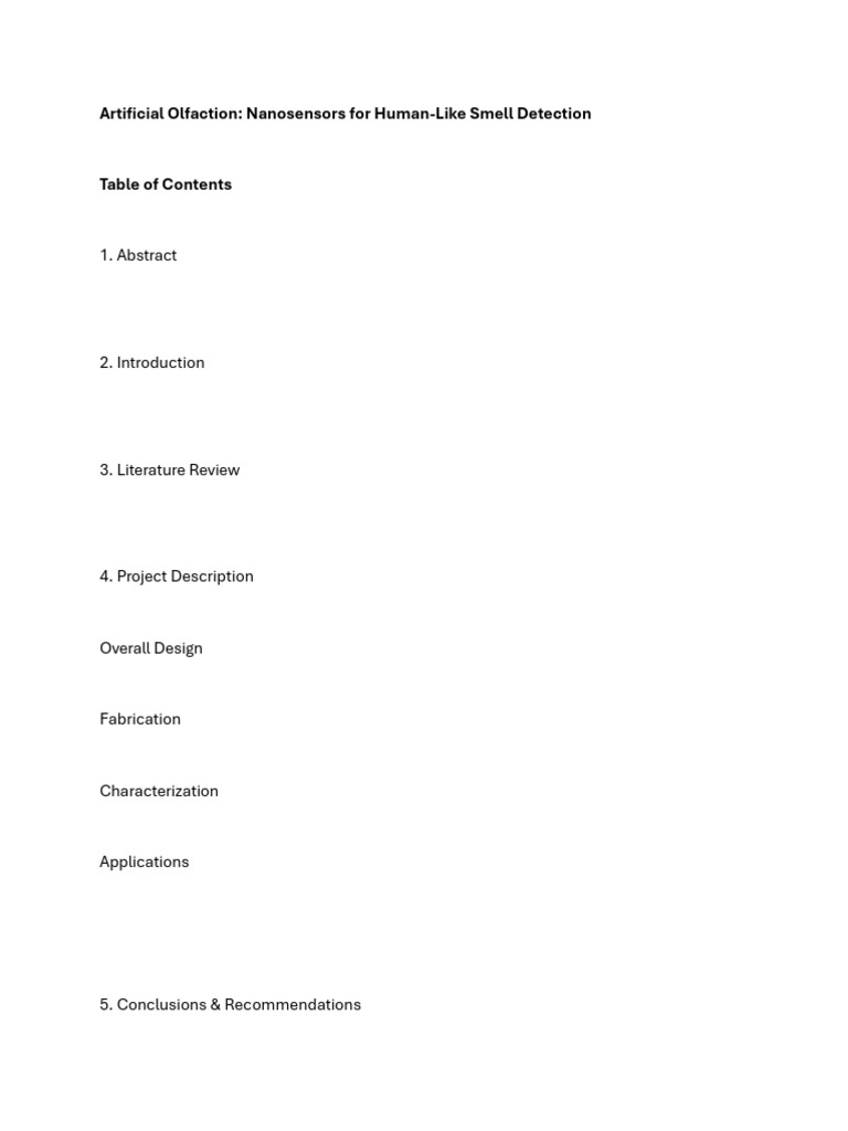 Artificial Olfaction - Nanosensors For Human-Like Smell Detection | PDF ...