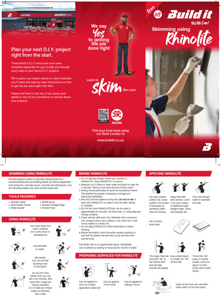 DIY Guide: Skimming with Rhinolite | PDF | Plaster | Secondary Sector ...
