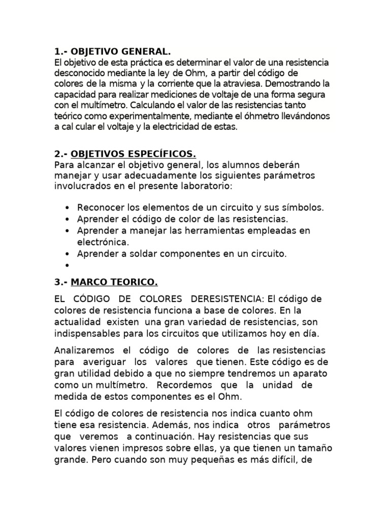 Labortirio 1 ELT 223 | PDF | Resistor | Resistencia Eléctrica y ...